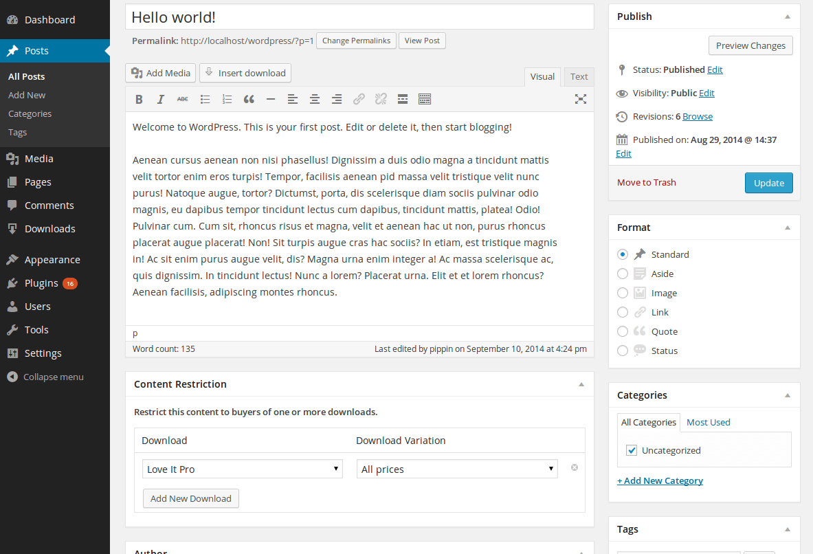Content Restriction – Easy Digital Downloads